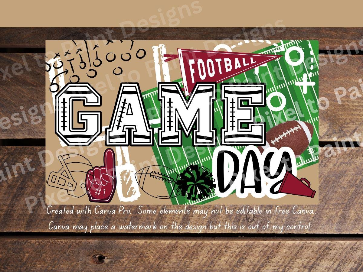 GAME DAY Banner Template | Football Banner Template | Canva Template ...