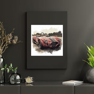 Vintage Race Car Illustration Classic Racing Art Print High-resolution ...