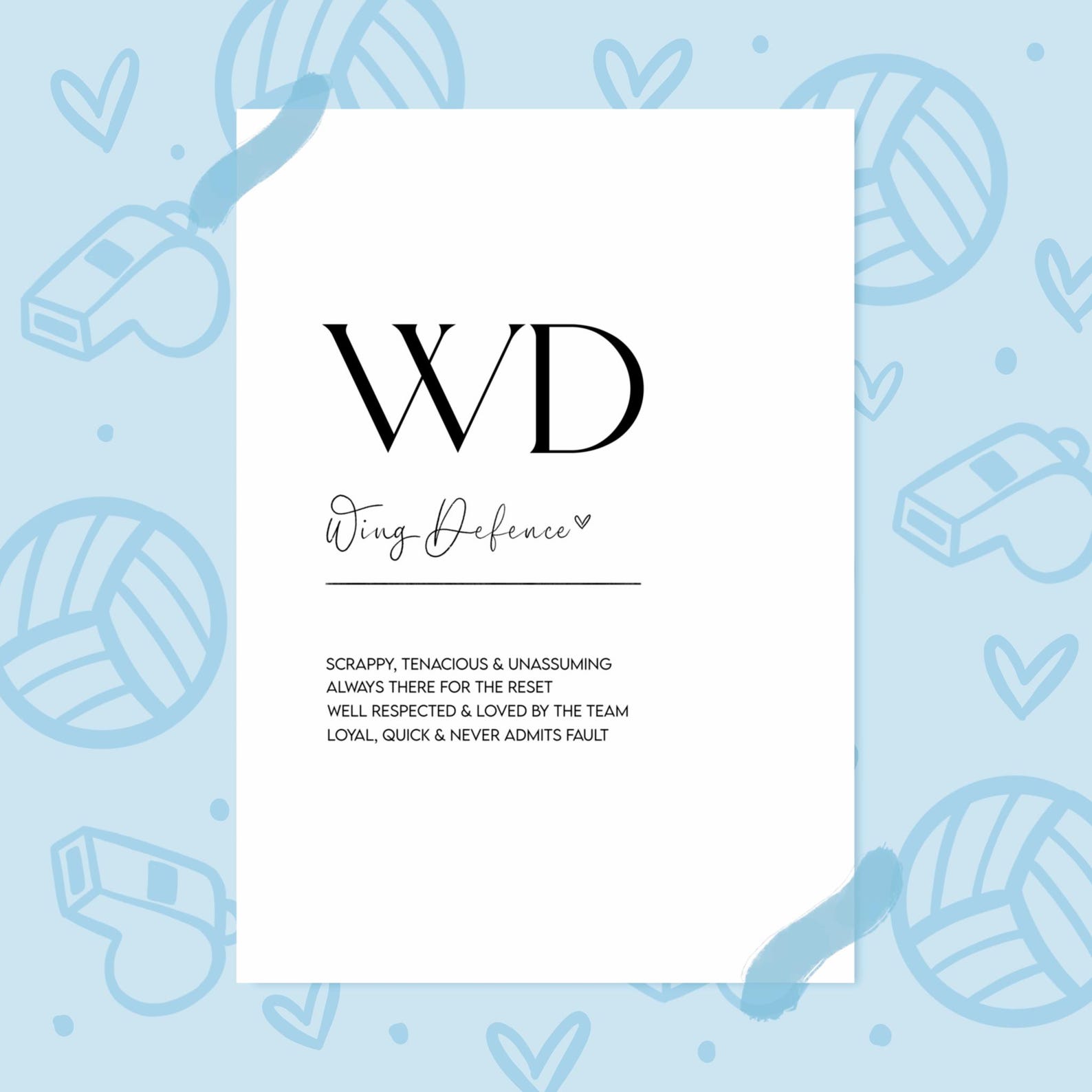 Wing Defence Netball Definition Print: Netball Gift (A5/A4/A3) - Etsy UK