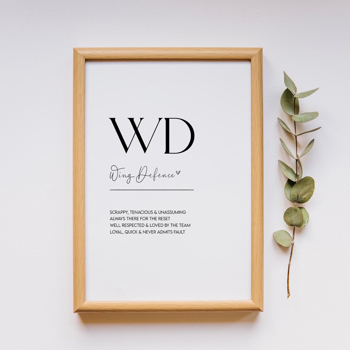 Wing Defence Netball Definition Print: Netball Gift (A5/A4/A3) - Etsy UK