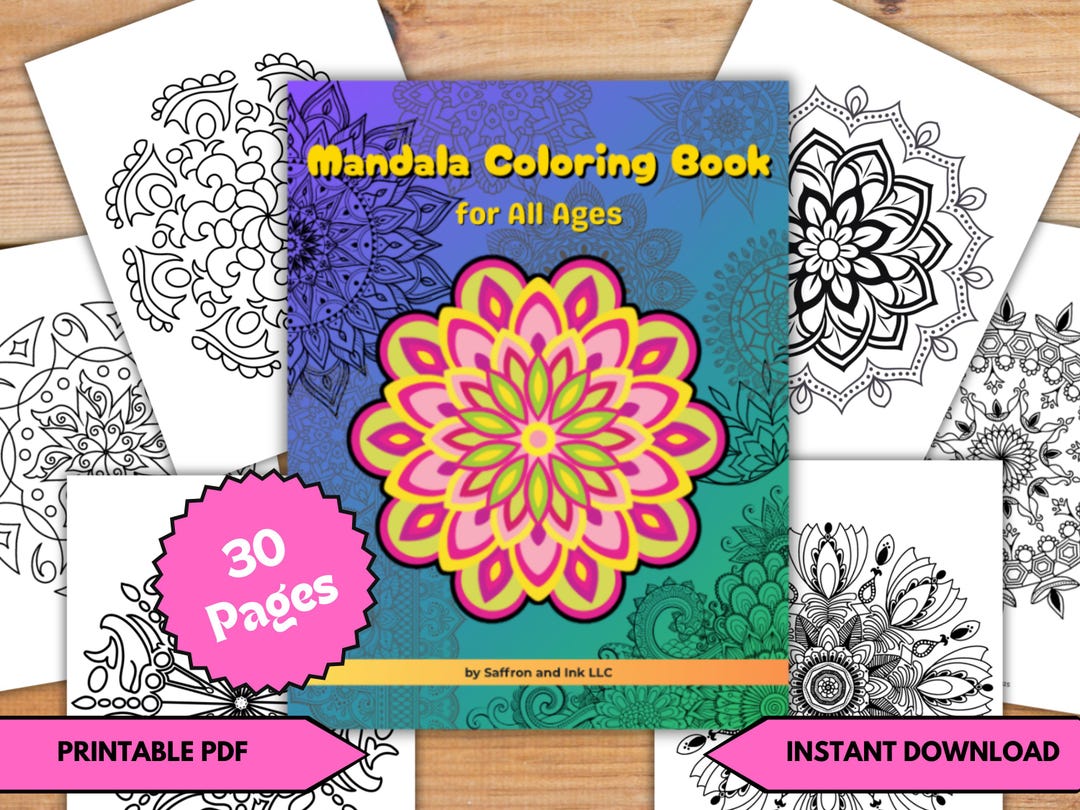 Mandala Jumbo Coloring Book for Kids and Adults, Indian Rangoli Designs ...