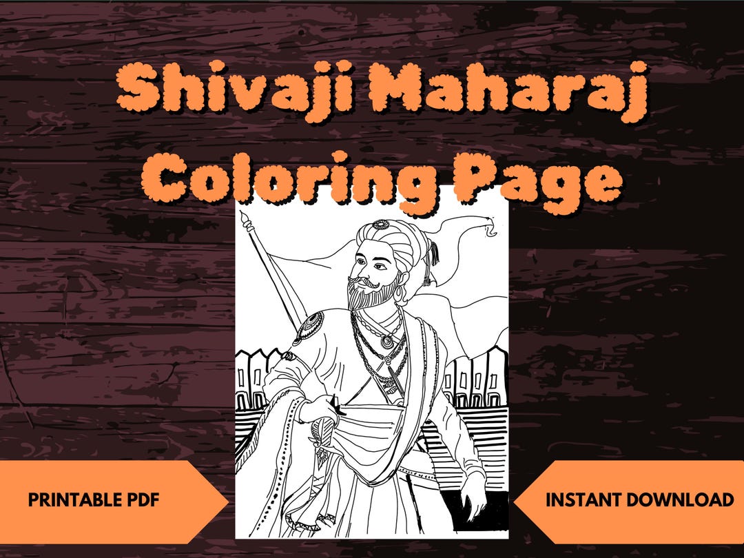 Shivaji Maharaj Coloring Page for Adults and Kids | Indian Marathi ...