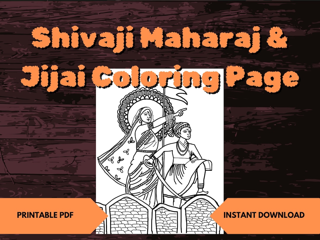 Jijamata and Shivaji Maharaj Coloring Page for Adults and Kids | Indian ...