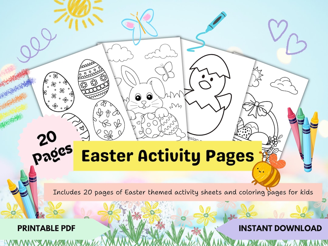 Easter Activity Pages for Kids | 20 Printable PDF Sheets | Activities ...