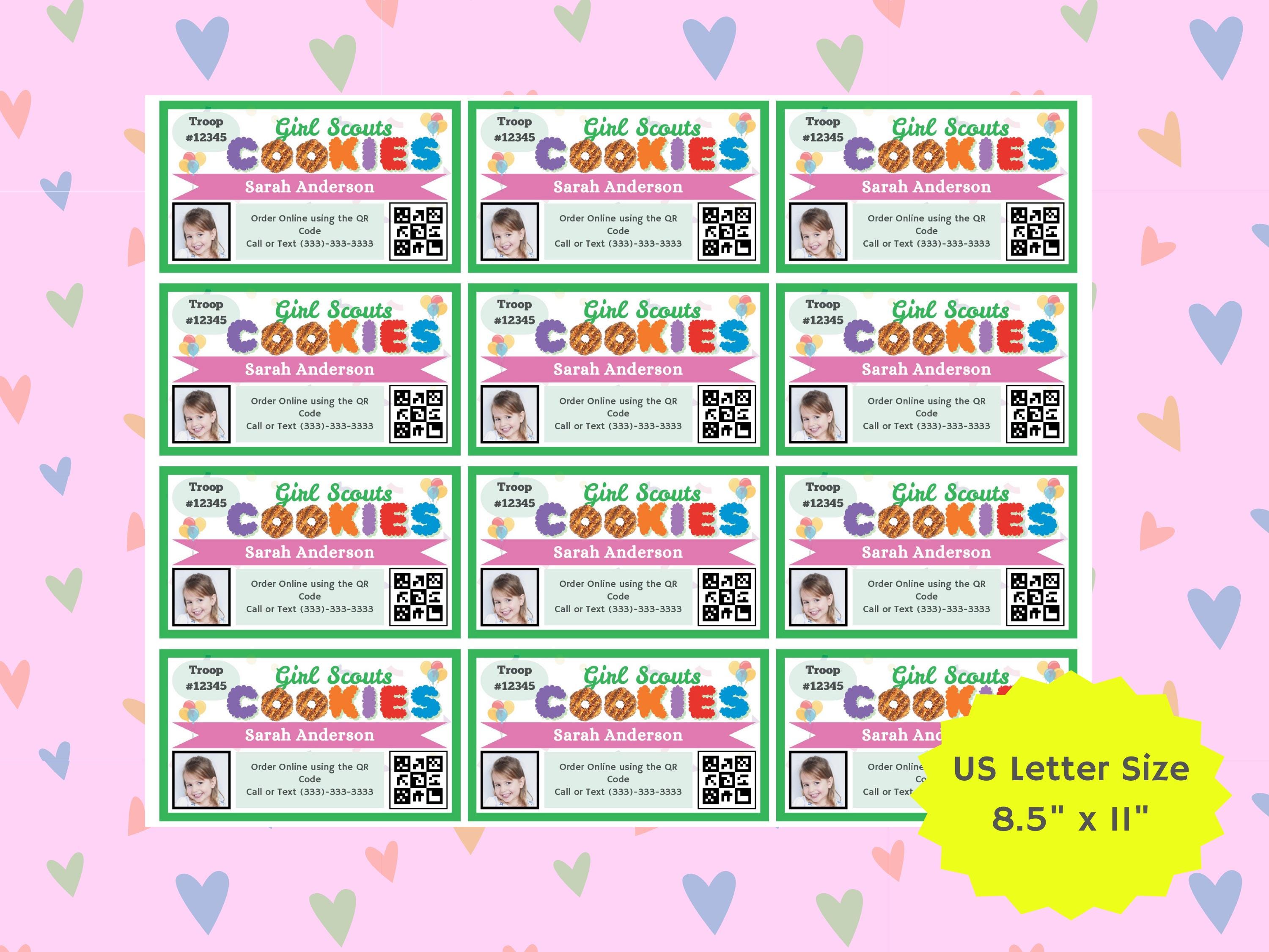 Girl Scouts Cookie Fundraiser Business Card With QR Code Seller Note ...
