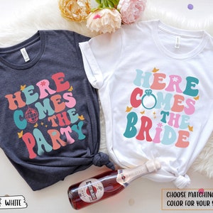 Groovy Bachelorette Party Shirts, Retro Bachelorette Shirt, Here Come ...