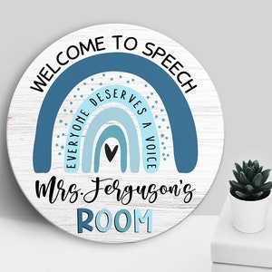 Welcome to Speech Sign, Speech Teacher Sign, Speech Therapist Door Sign ...