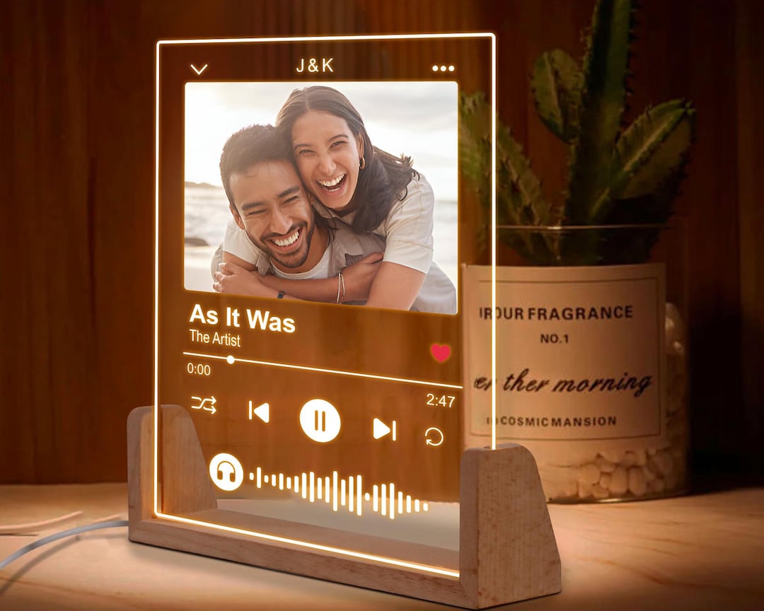 Custom Music Photo Name Night Light, Photo Music Plaque, Personalized ...