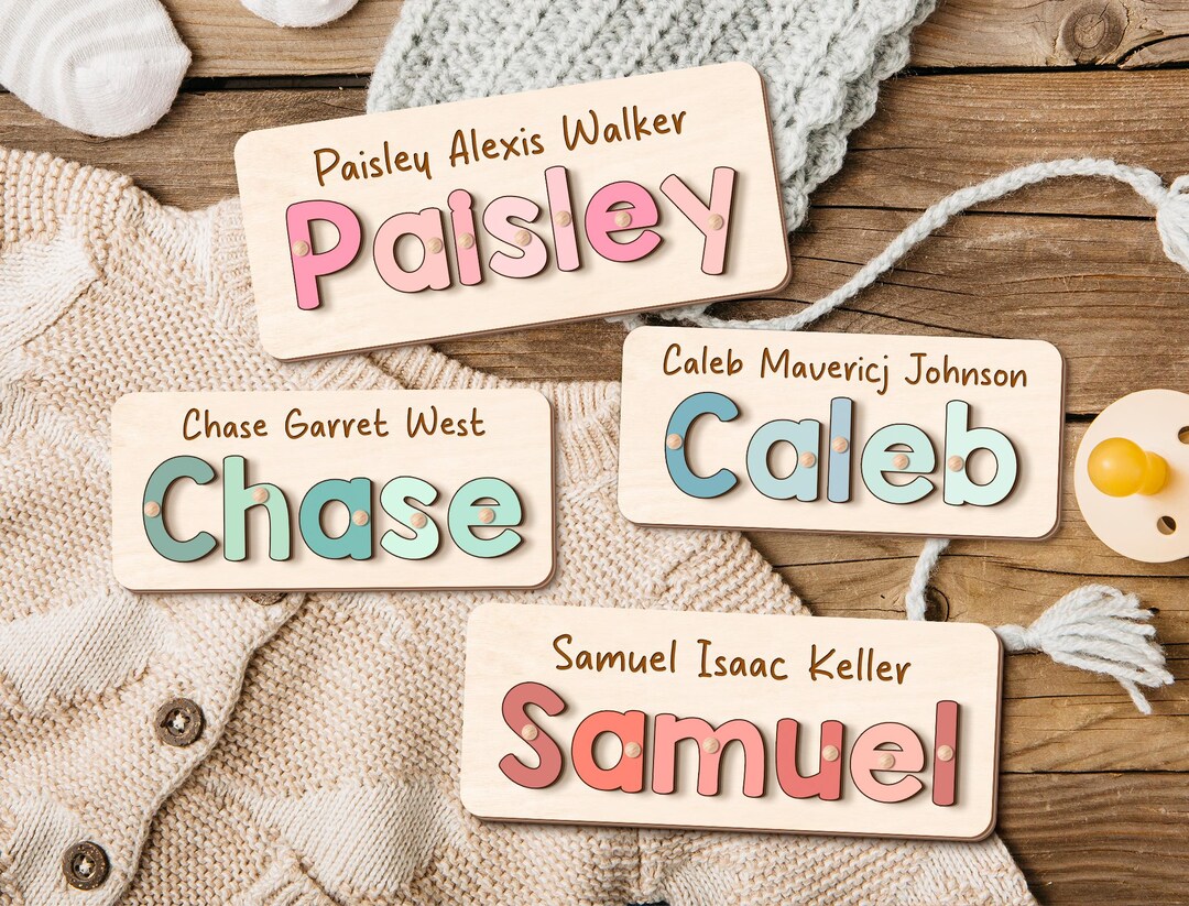 Wooden Name Puzzle for Kids, Custom Baby Name Name Puzzle, First ...