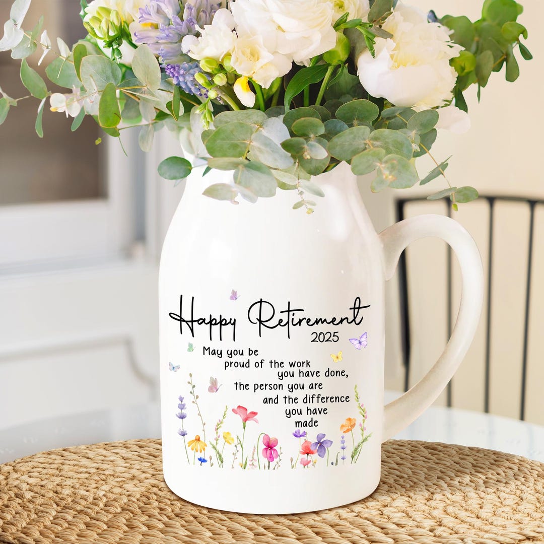 Retirement Gifts for Women, Retirement Ceramic Flower Vase, Teacher ...