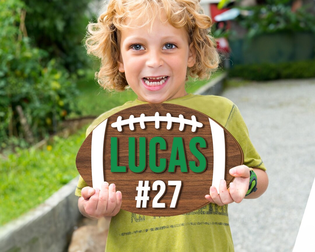 Custom Football Name Sign: Kids Sport Room Decor, Coach Gift - Etsy