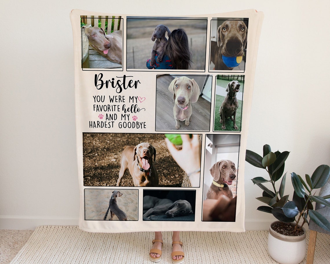 Dog Photo Blanket Pet Memorial Gifts Pet Loss Gift Custom - Etsy