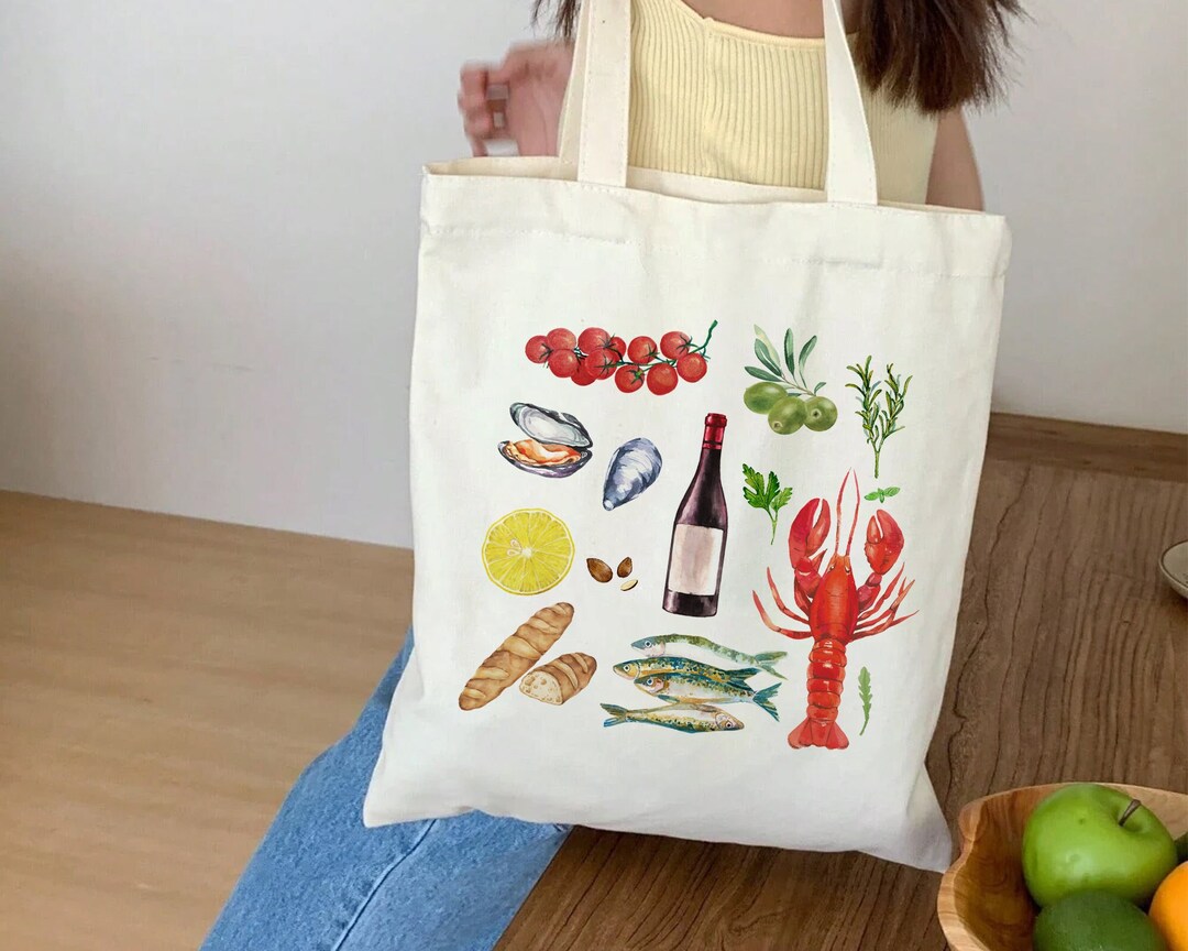 Retro Italian Summer Tote Bag, Coastal Grandma Aesthetic Bag, Oceancore ...
