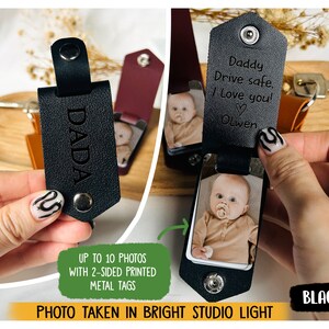 Personalized Leather Keychain With Photo, Custom Photo Gift for Dad ...