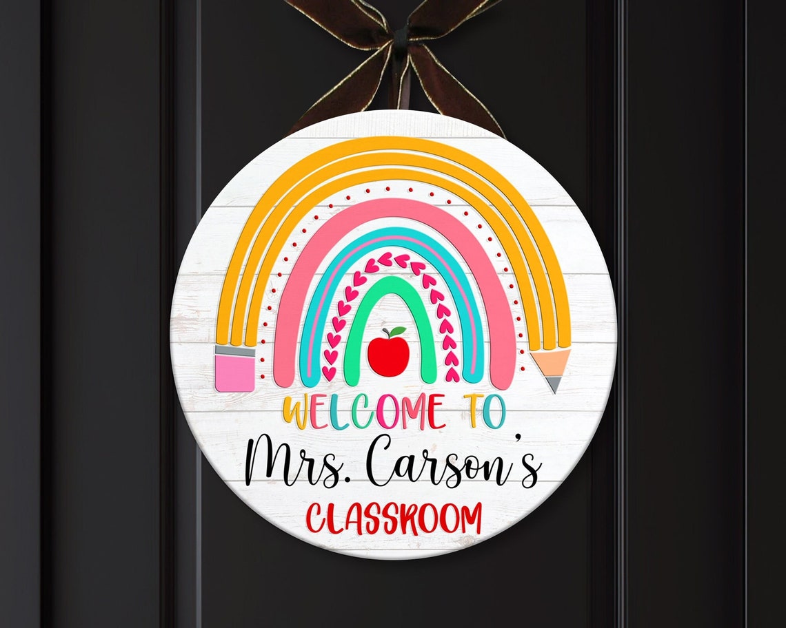 Rainbow Teacher Sign Kindergarten Teacher Sign for Classroom - Etsy