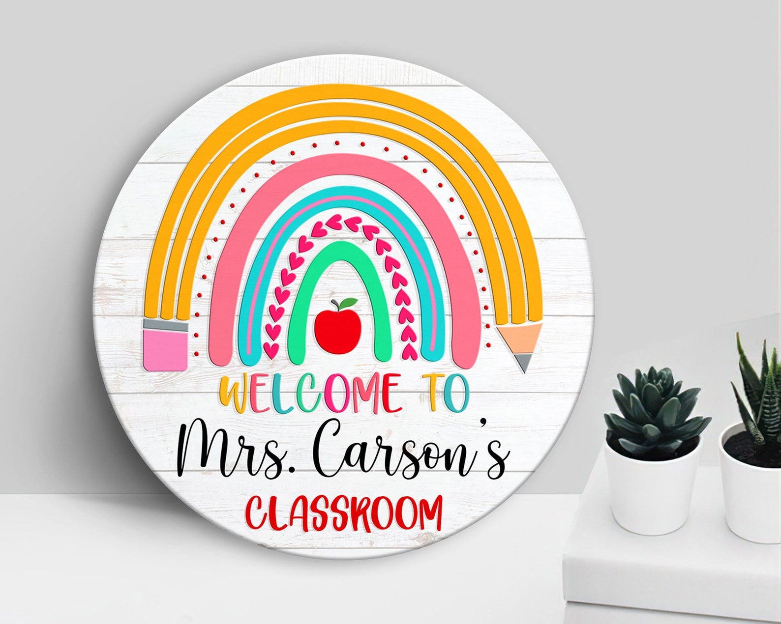 Rainbow Teacher Sign Kindergarten Teacher Sign for Classroom - Etsy