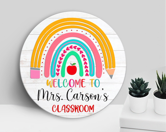 Rainbow Teacher Sign Kindergarten Teacher Sign for Classroom - Etsy