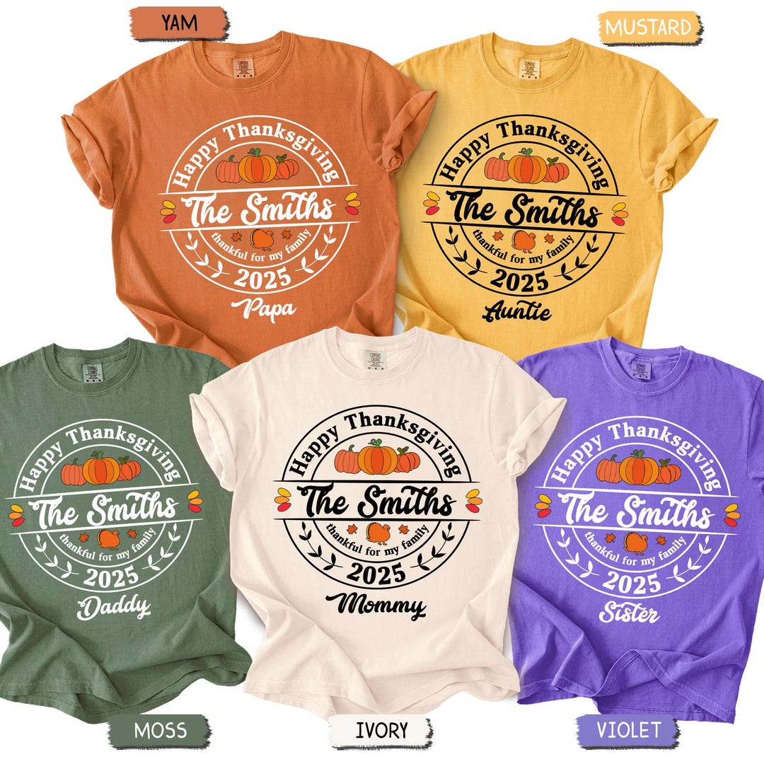 Thanksgiving Crew 2025 Matching Shirt: Family Pumpkin Shirt, Turkey Tee ...