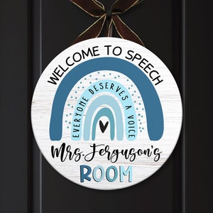 Welcome to Speech Sign, Speech Teacher Sign, Speech Therapist Door Sign ...