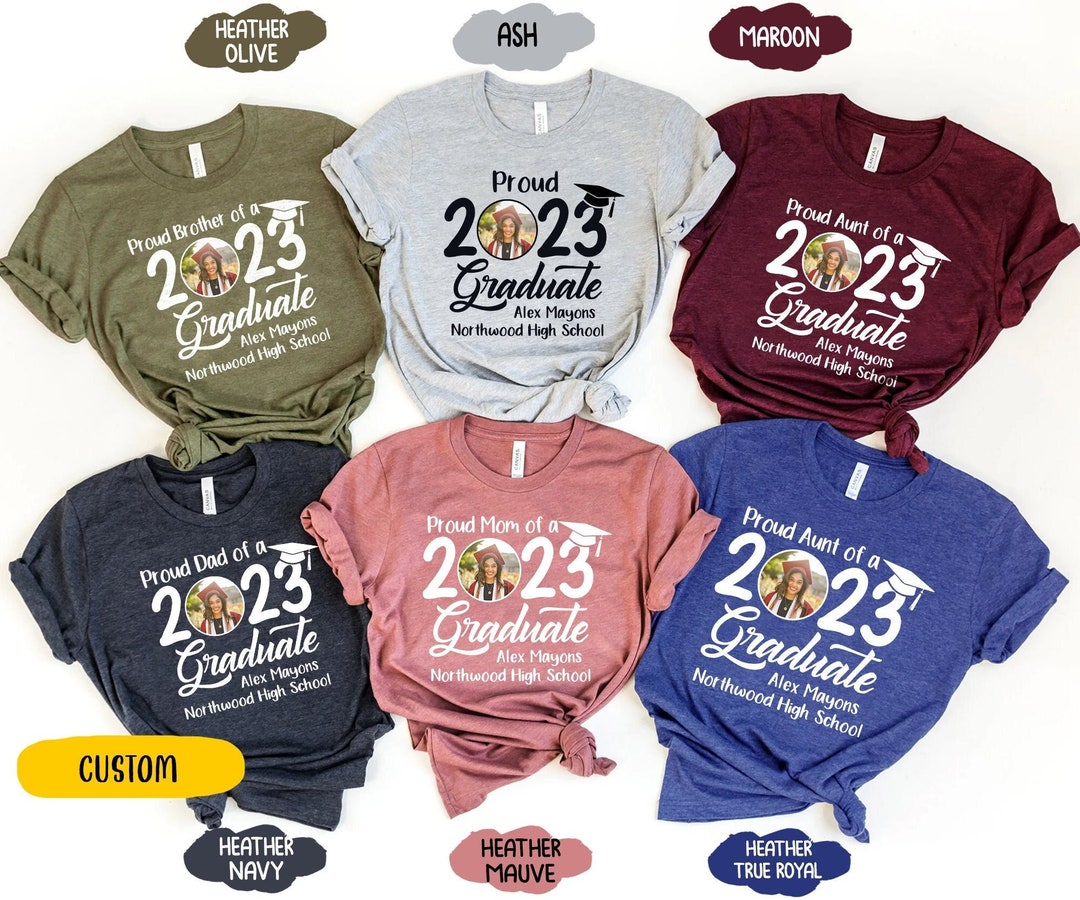 Personalized Graduation Shirt, Add Photo Graduation Shirts, Class of ...