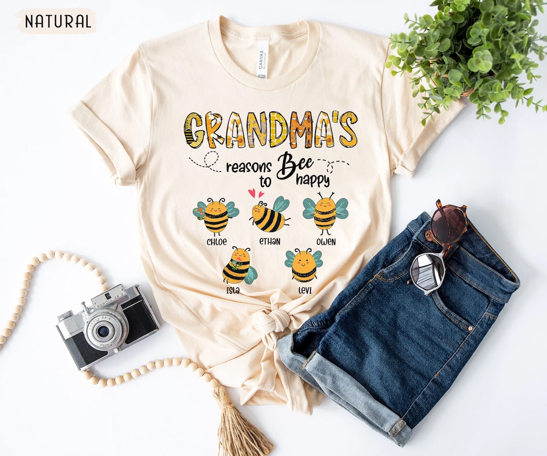 Personalized Grandma Bee Shirt, Custom Grandma Shirt, Grandma's Reasons ...