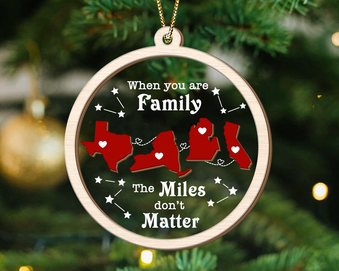 Custom State Map Family Ornament 2025, Family Christmas Ornament, Gift ...