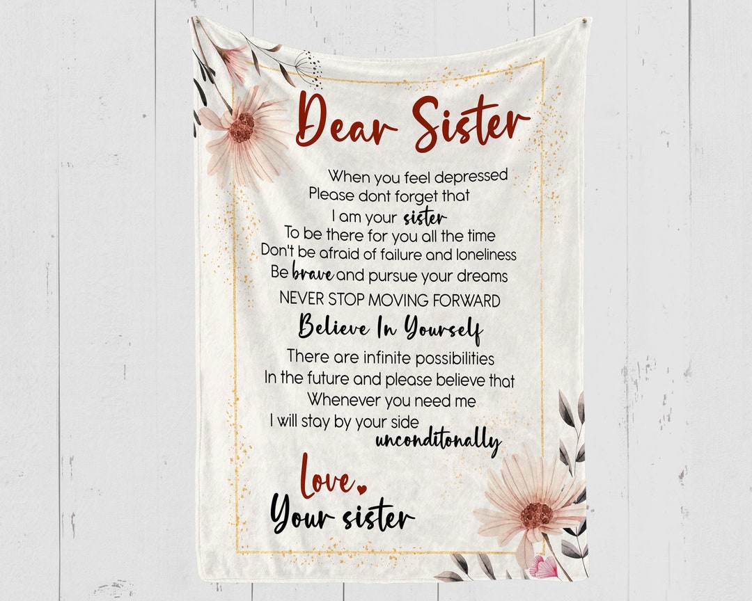 Dear Sister Blanket Sister Gifts From Sister Sister Birthday - Etsy