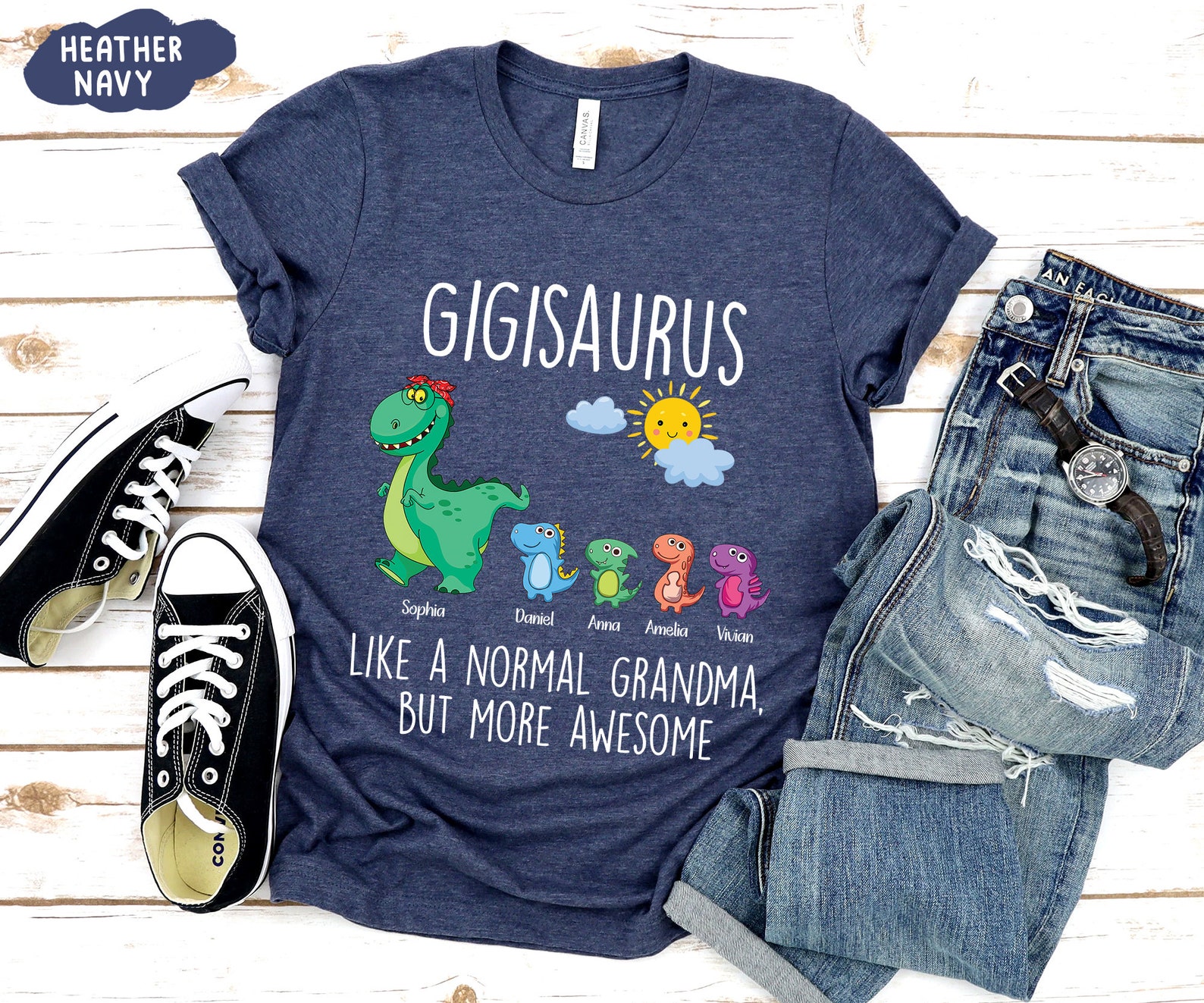 Grandma Dinosaur Shirt Gigisaurus Shirt Grandma Shirt With - Etsy