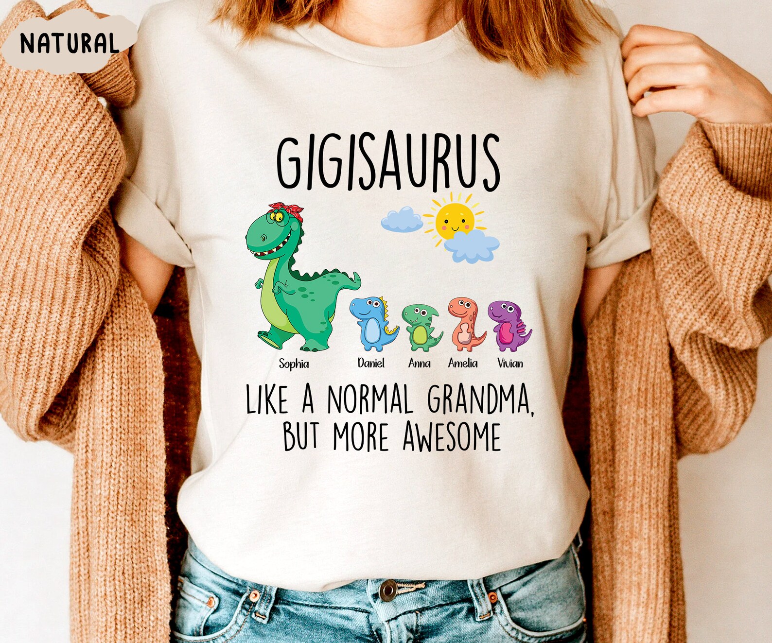 Grandma Dinosaur Shirt Gigisaurus Shirt Grandma Shirt With - Etsy