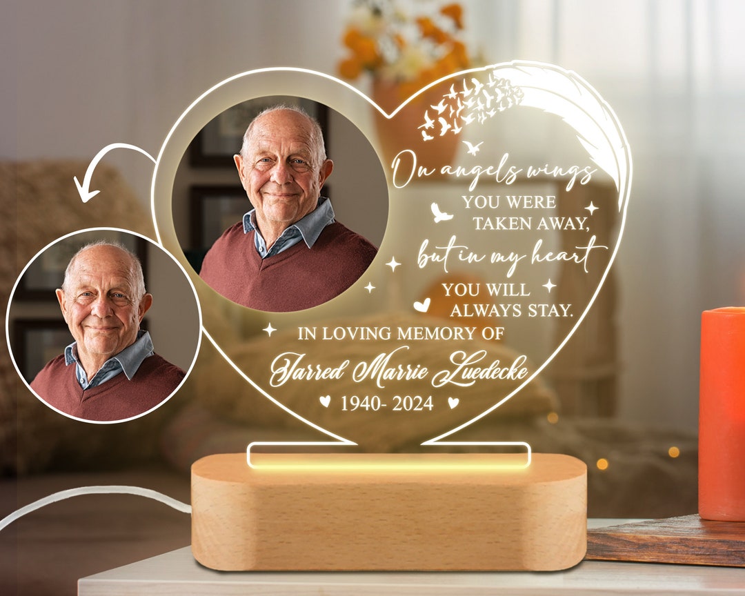 Personalized Memorial Photo LED Night Light - Custom Keepsake - Etsy
