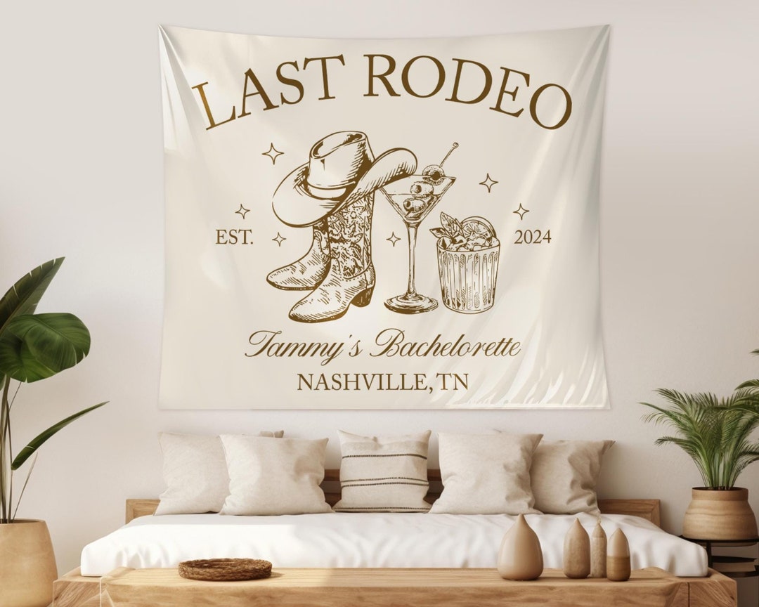 Custom Last Rodeo Bachelorette Tapestry: Nashville Cowgirl Party ...