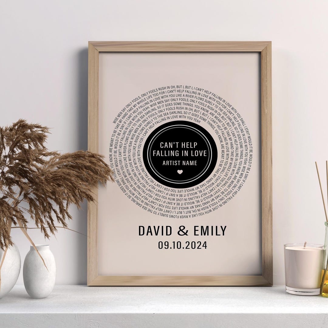 Custom Song Lyrics Print: Personalized Music Poster, Custom Wedding ...