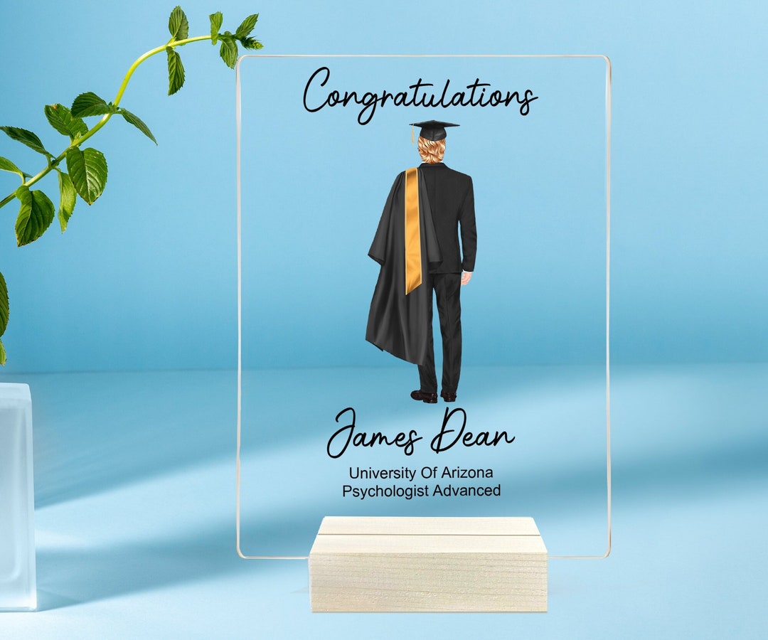 Male Graduation Gift, Graduation Acrylic Plaque, Grad Gifts for Him ...