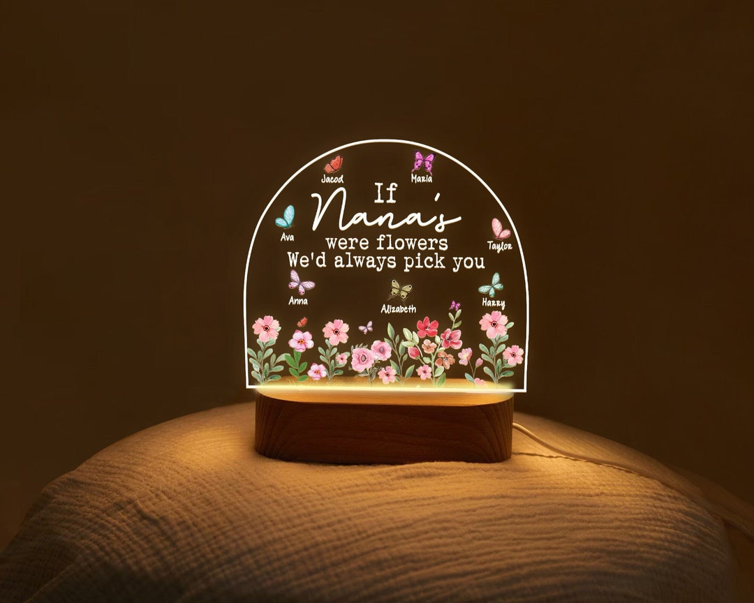 Nana Mothers Day Gift, Nana Lamp, Custom Night Light, Gift for Grandma ...