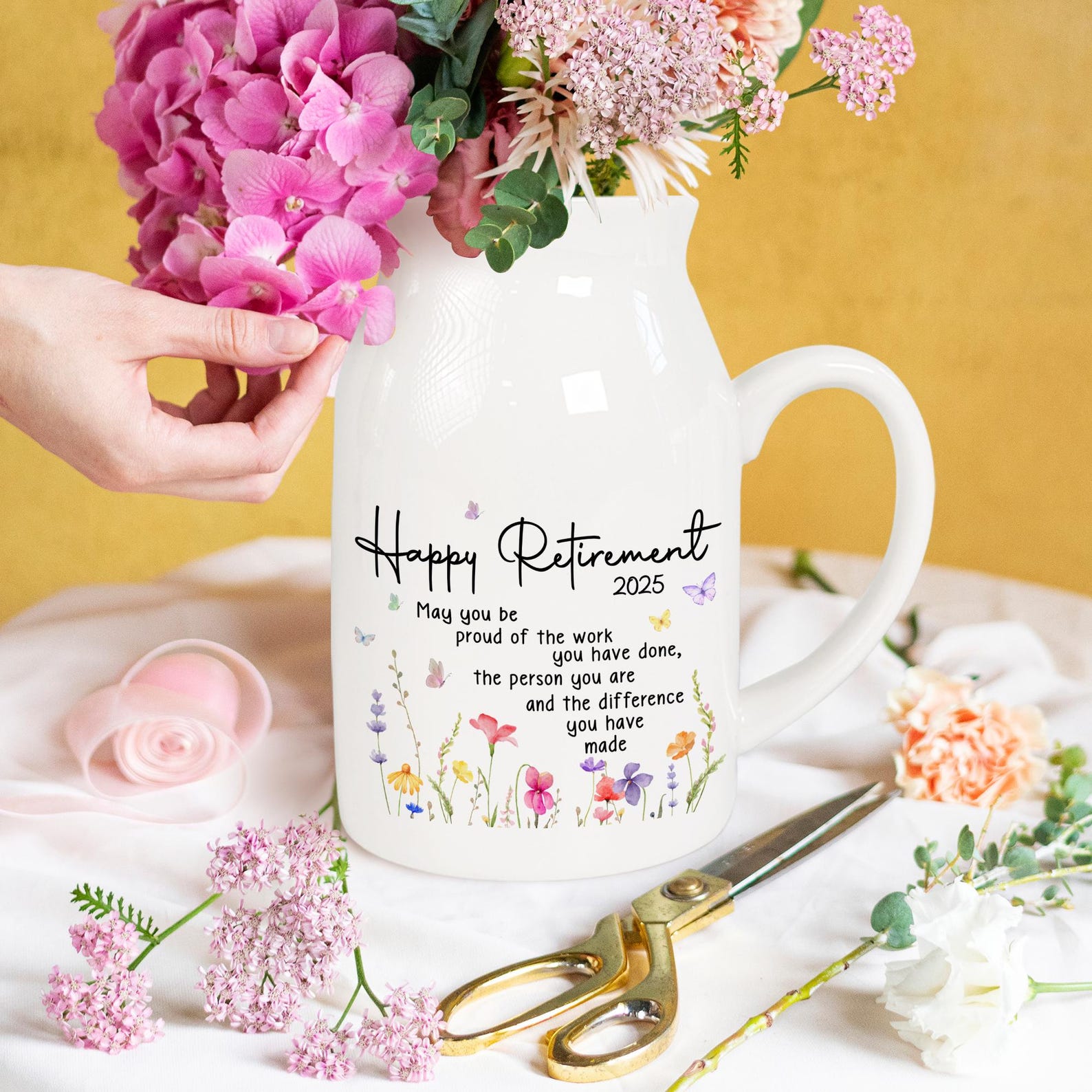 Retirement Gifts for Women, Retirement Ceramic Flower Vase, Teacher ...