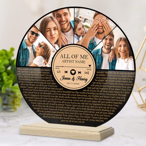 Personalized Song Record Stand, Acrylic Song Lyrics Plaque, Couple ...