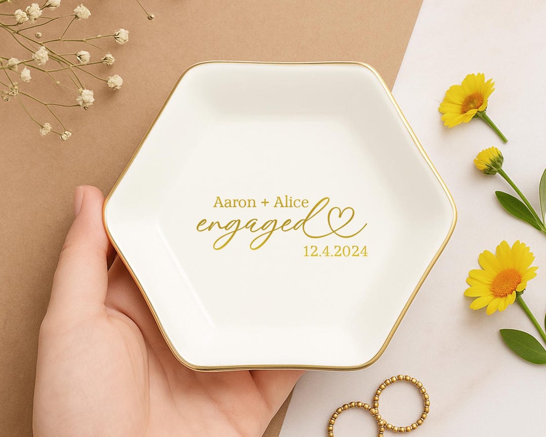 Personalized Engagement Ring Dish: Custom Ceramic Jewelry Plate - Etsy