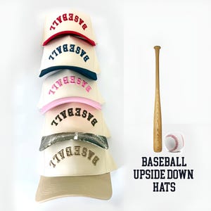 Upside Down Baseball Hat: 3D Embroidery Snapback Trucker Cap - Etsy