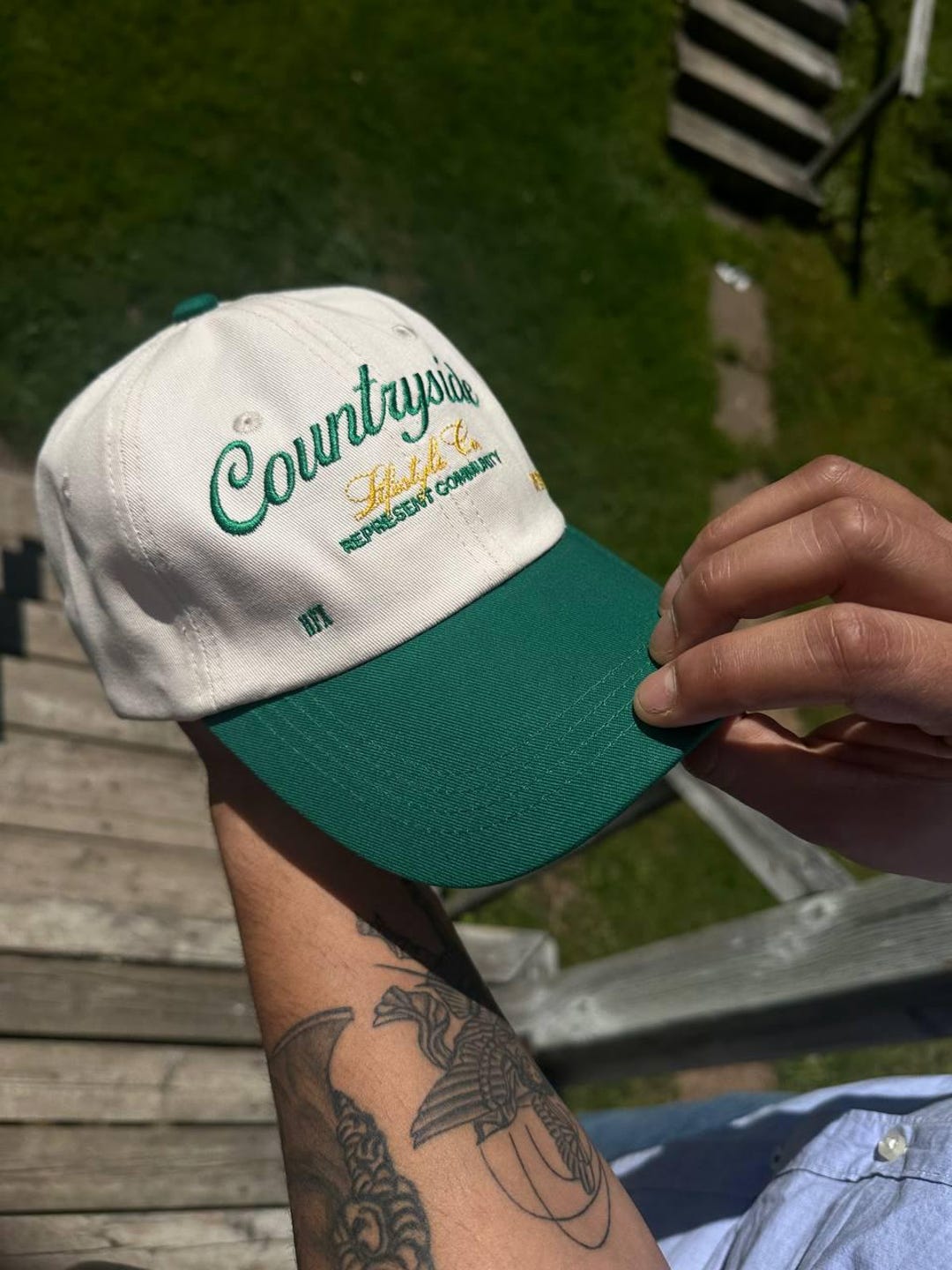 Embroidered Countryside Baseball Cap: Vintage Two-tone Cotton Hat - Etsy