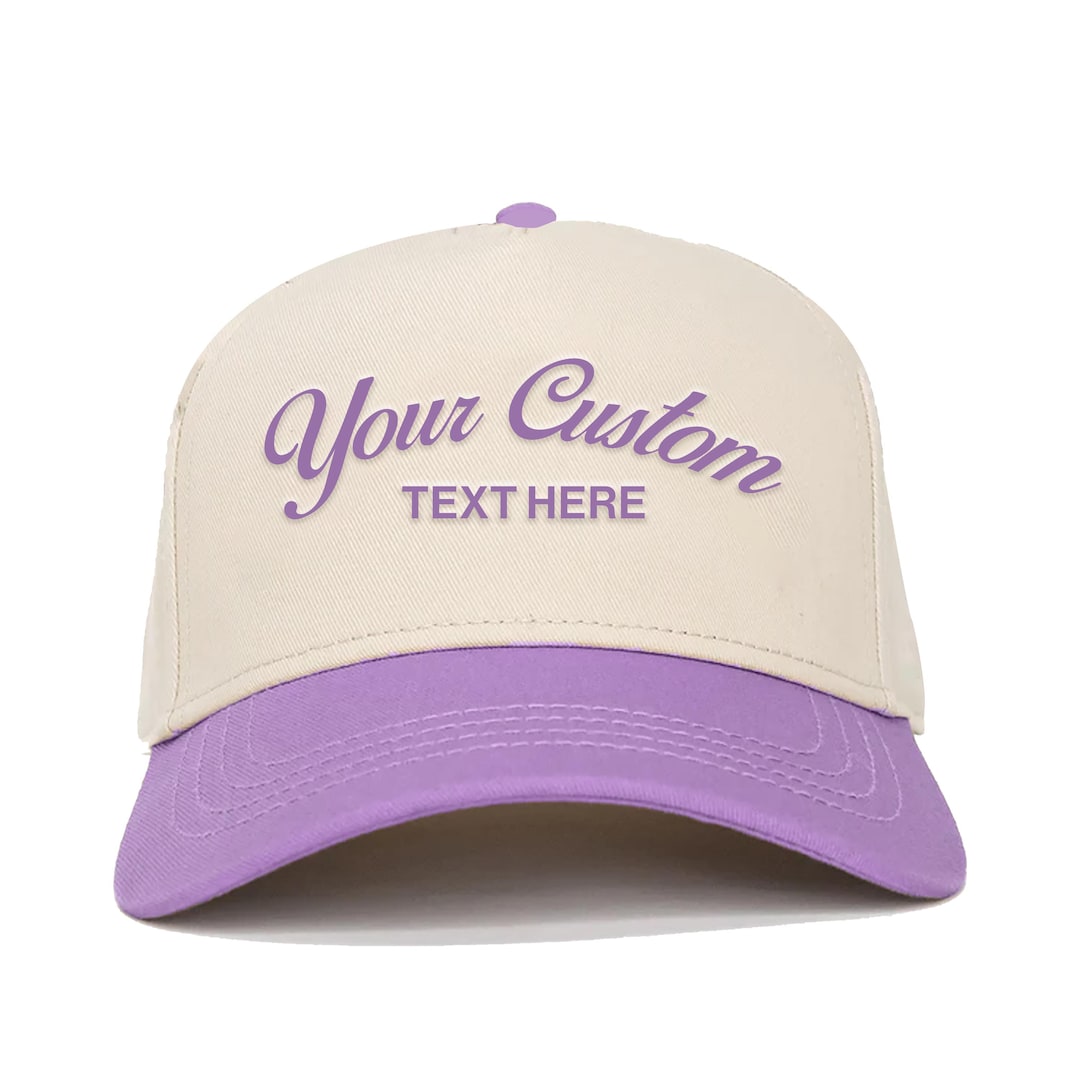 Custom Embroidered Text Hat: Two-tone Cotton Dad Cap - Etsy