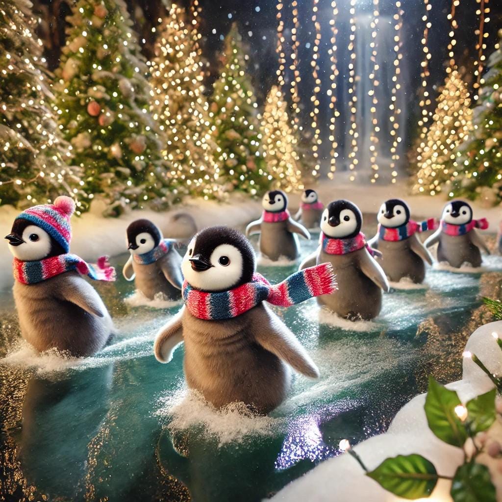 5 Digital - Penguin Ice Skating Party - Christmas Digital Download - Etsy
