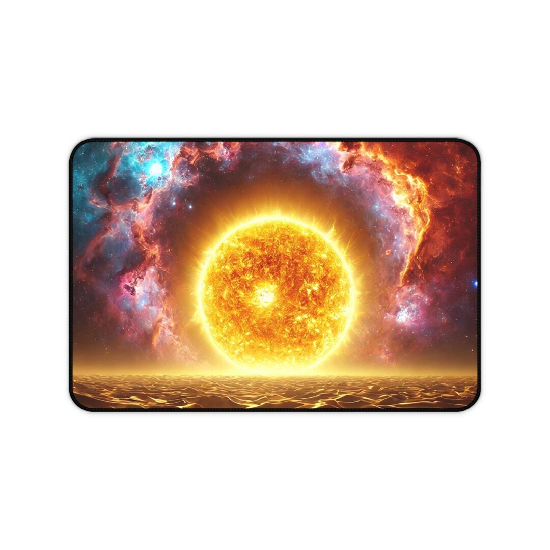 Cosmic Desert Desk Mat Surreal Space Art Sand Dunes & Planets Desk Pad ...