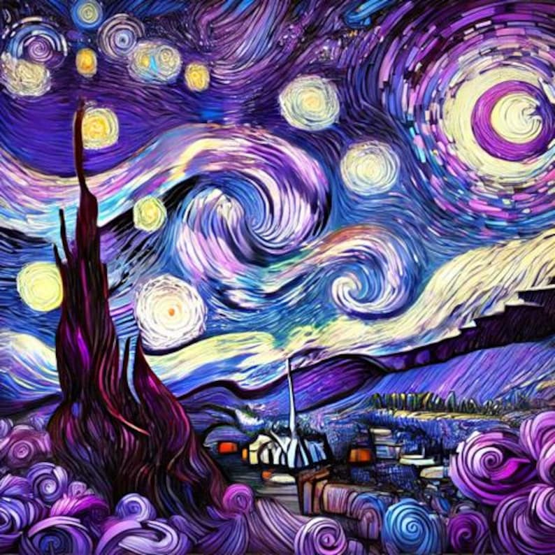 4 Digital - Starry Night Inspired Digital Download – A Modern Twist on a Timeless Classic - Etsy