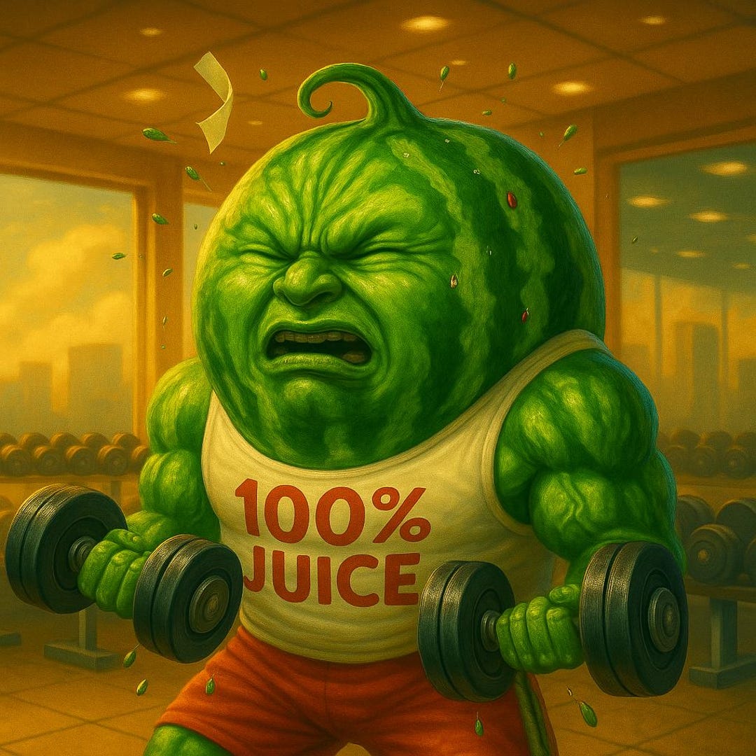 DIGITAL - 100% Juice Watermelon Weightlifter – Funny Gym Fruit Art - Etsy