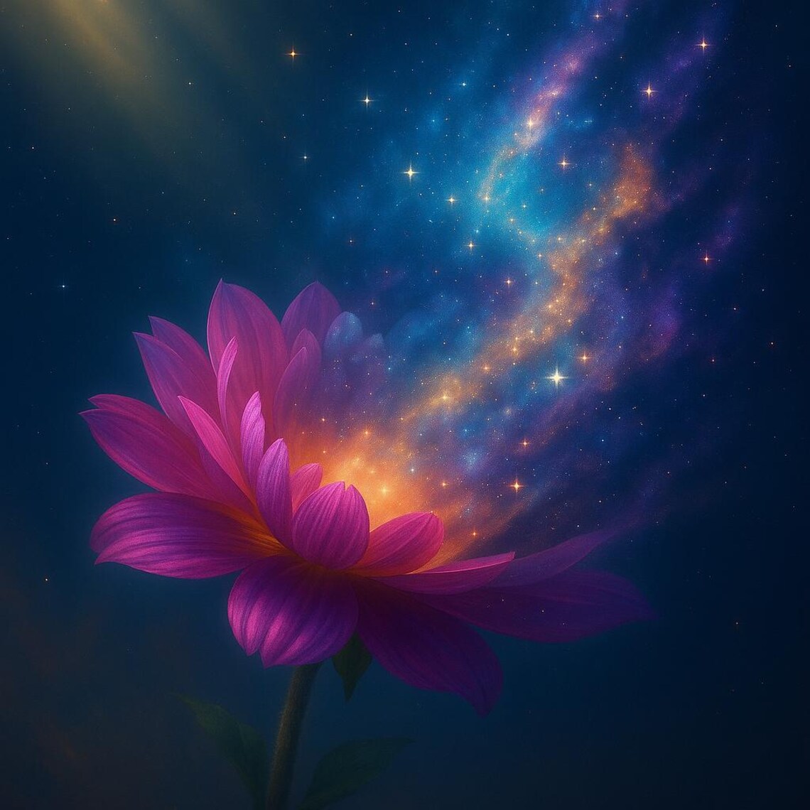 DIGITAL - Cosmic Lotus Bloom | Mystical Flower Wall Art | Galaxy Energy ...