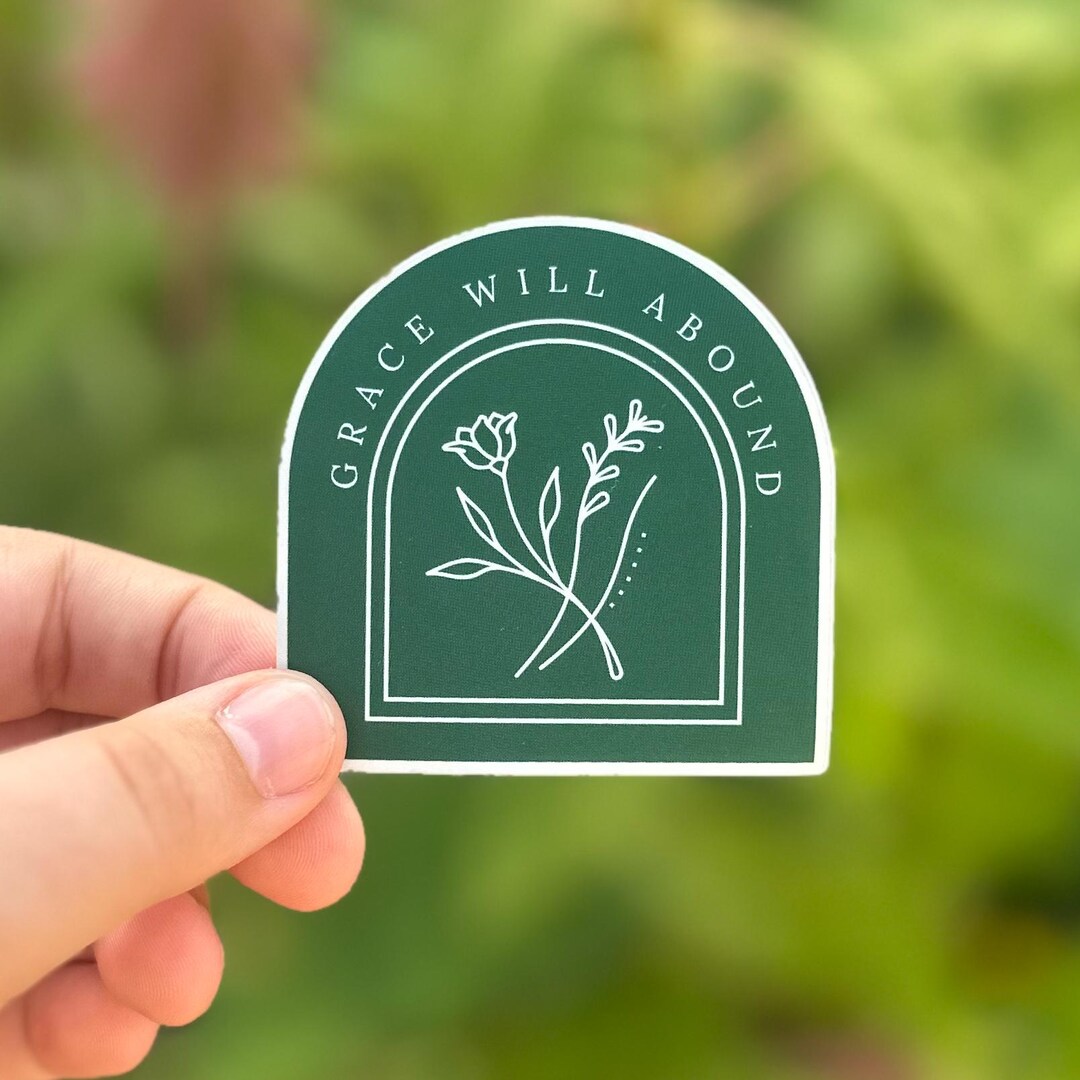Grace Will Abound, Christian Sticker, Grace Sticker, Faith Sticker ...