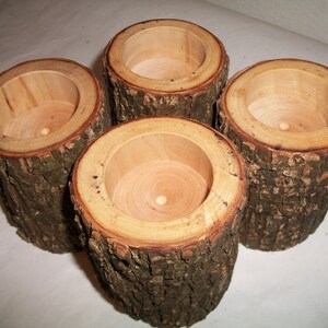 4 Log Risers--3" Lift--1 7/8" Dia Leg Opening--elm Wood--sturdy Blocks ...