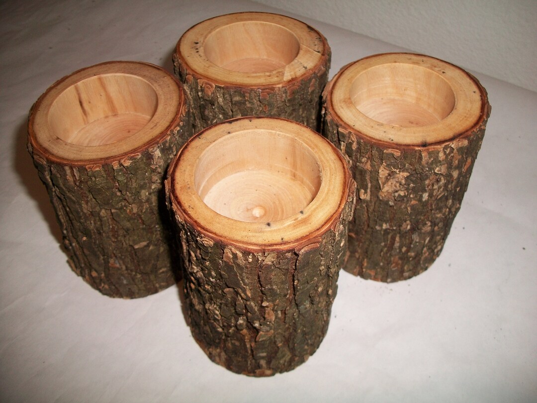 4 Log Risers--3" Lift--1 7/8" Dia Leg Opening--elm Wood--sturdy Blocks ...