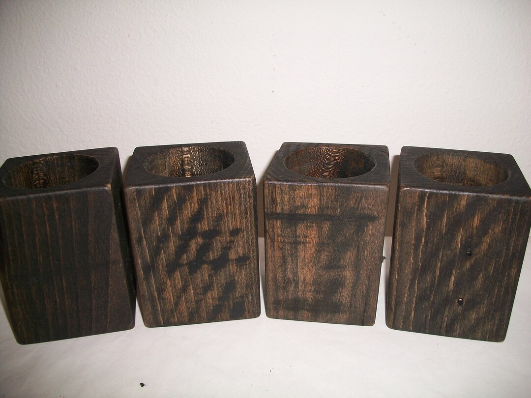 Set of 4 Hardwood Leg Risers 3 1/2' Lift With 2 1/2 Diameter Leg ...