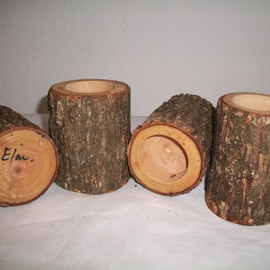 4 Log Risers--3" Lift--1 7/8" Dia Leg Opening--elm Wood--sturdy Blocks ...